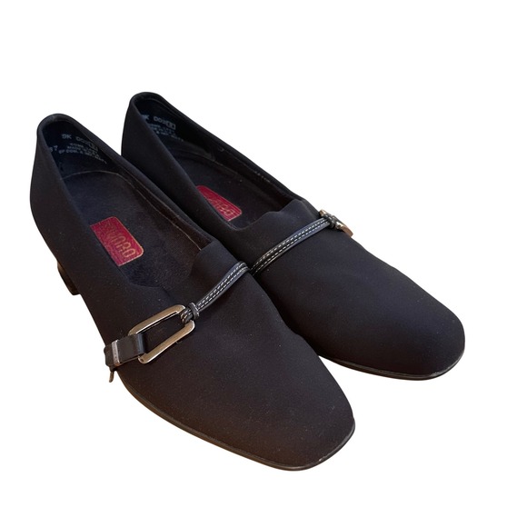 Munro | Shoes | Munro American Black Fabric Square Toe Block Heel ...
